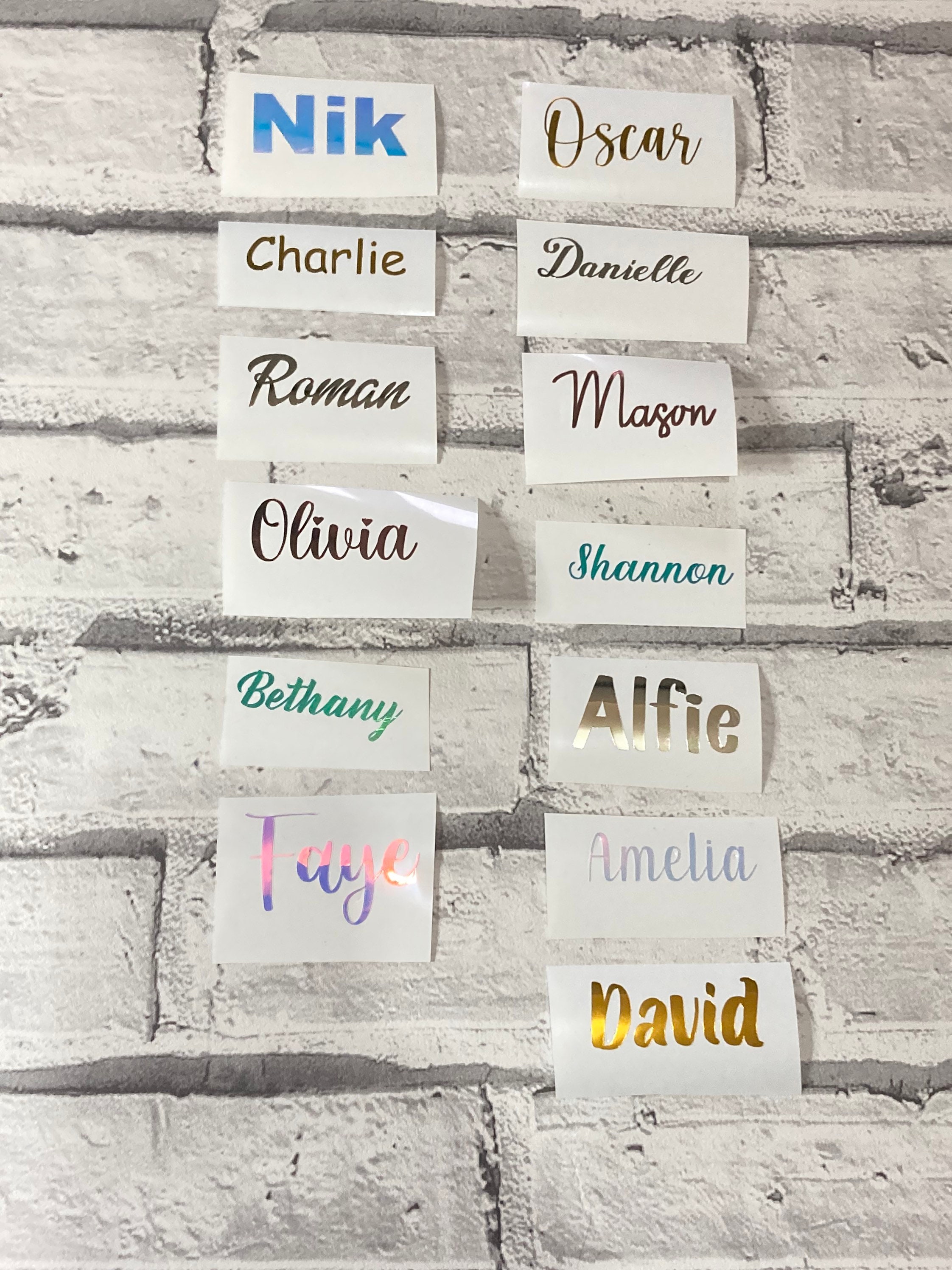 Personalised Name Labels Name Sticker Name Decal Vinyl - Etsy