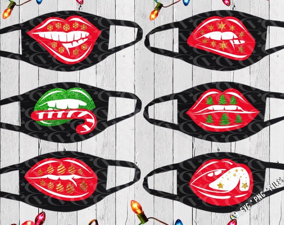 Christmas Lips Svg Christmas Lips Bundle Lips Biting Svg | Etsy