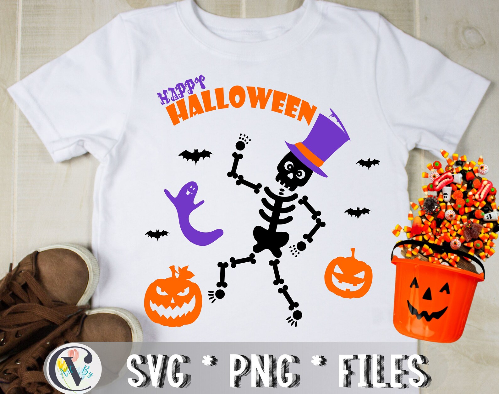 Dancing Skeleton Svg, Happy Halloween Svg, Halloween Kids Svg, Funny ...