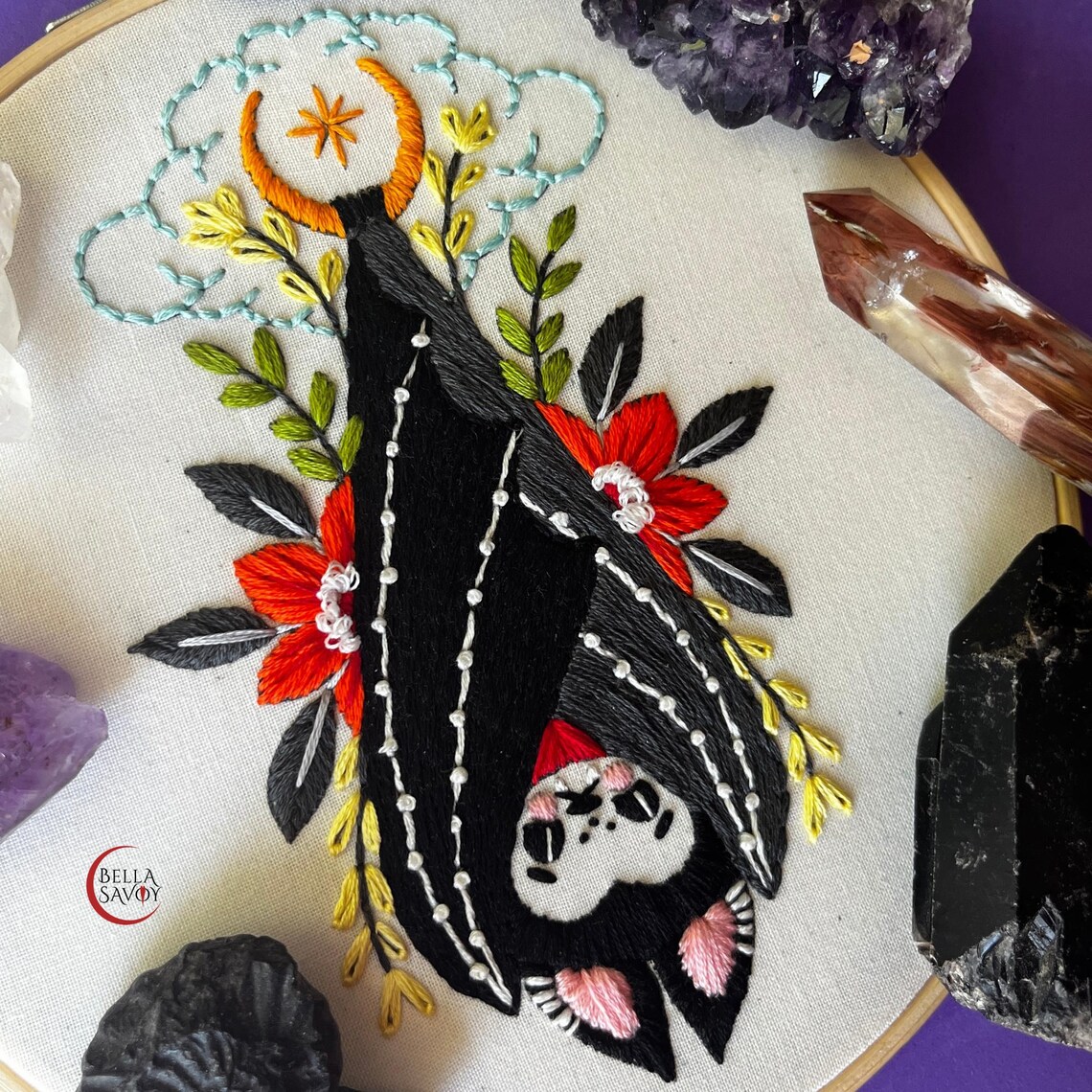 Cute Vampire Bat Embroidery Pattern Pdf | Beginner-friendly Embroidery ...