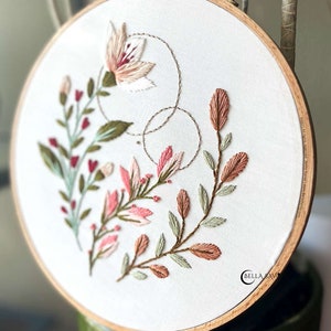 Boho Modern Floral Embroidery Pattern PDF | Flower Embroidery | Hand ...
