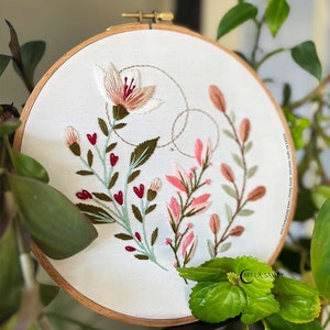 Boho Modern Floral Embroidery Pattern PDF | Flower Embroidery | Hand ...
