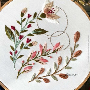 Boho Modern Floral Embroidery Pattern PDF | Flower Embroidery | Hand ...