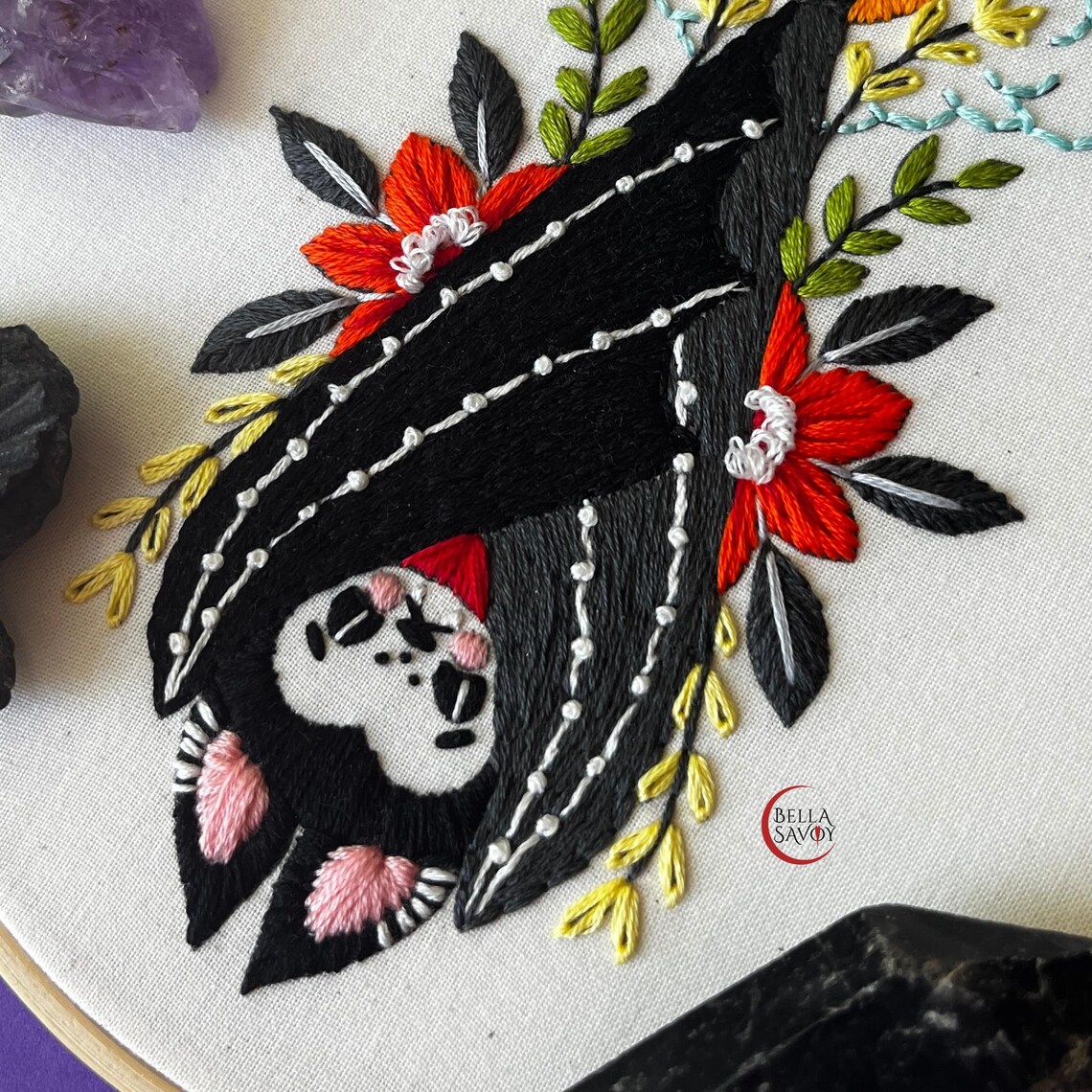 Cute Vampire Bat Embroidery Pattern Pdf | Beginner-friendly Embroidery ...