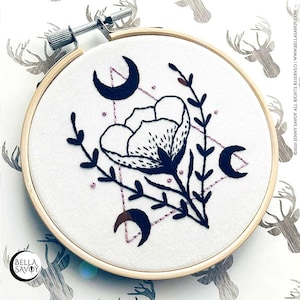 Wiccan Floral Embroidery PDF Pattern | Hand Embroidery Pattern PDF ...