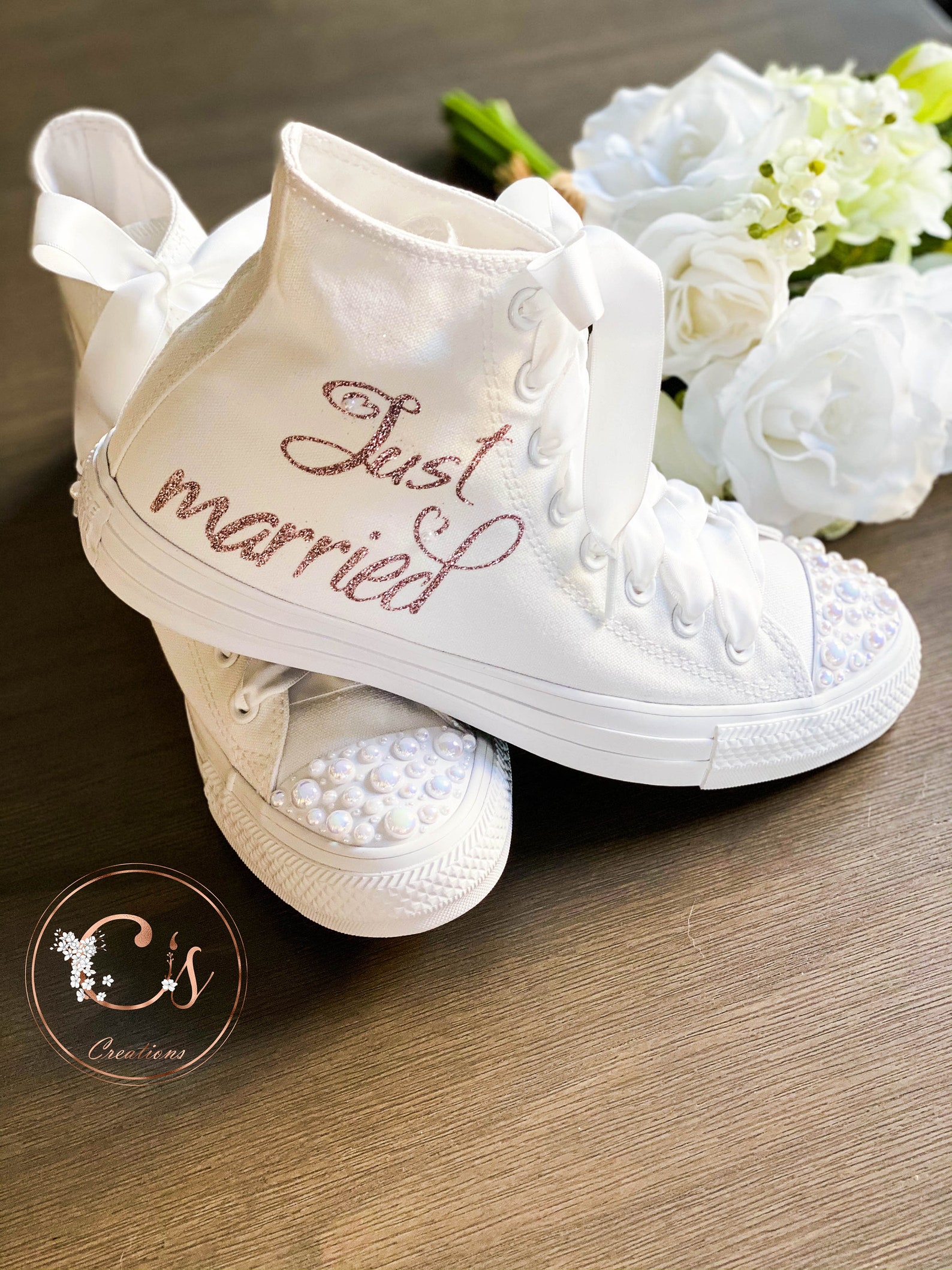 Bride Converse Shoes/converse Shoes/custom Wedding - Etsy