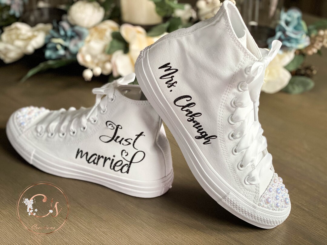 Bride Converse Shoes/converse Shoes/custom Wedding Shoes/ Wedding Gifts ...