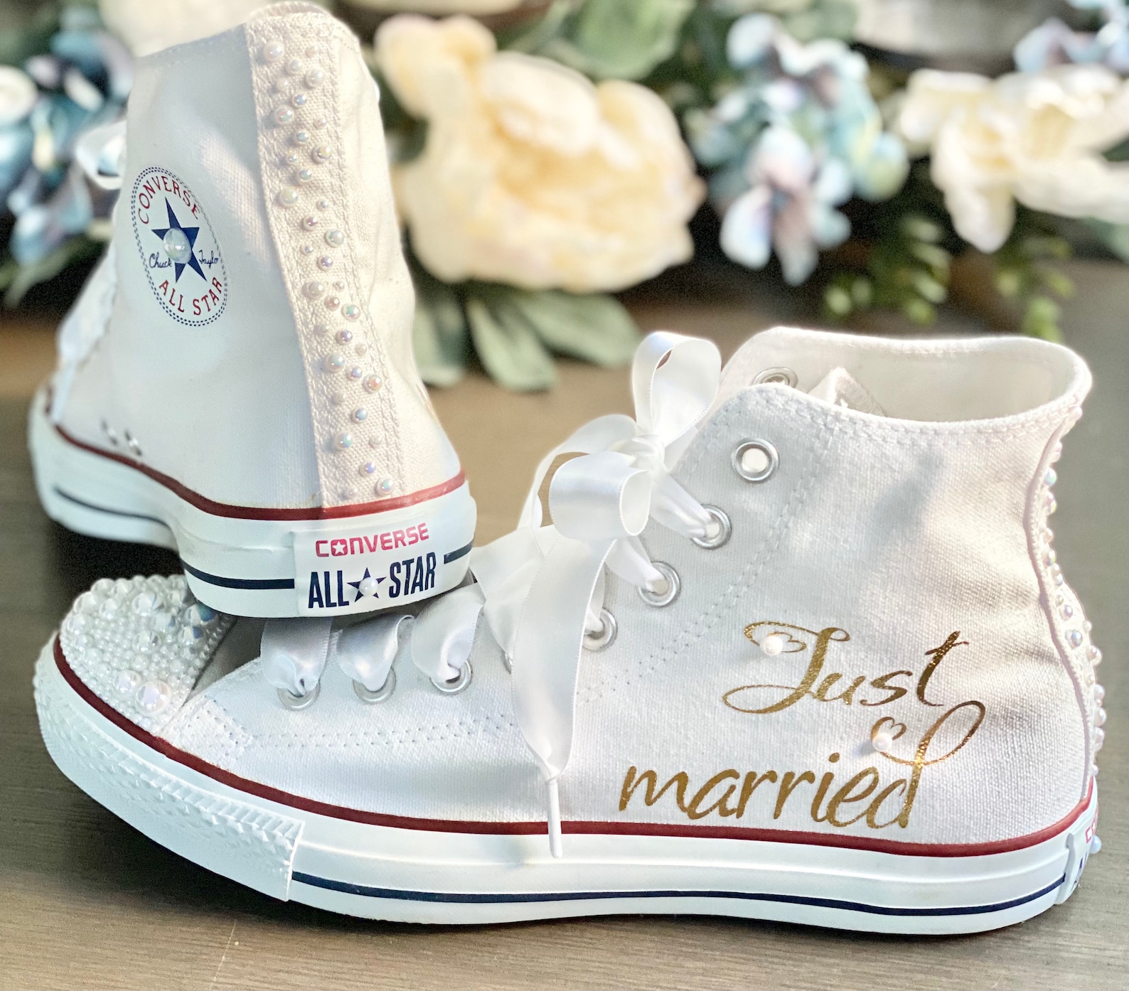Bride Converse Shoes/converse Shoes/custom Wedding - Etsy