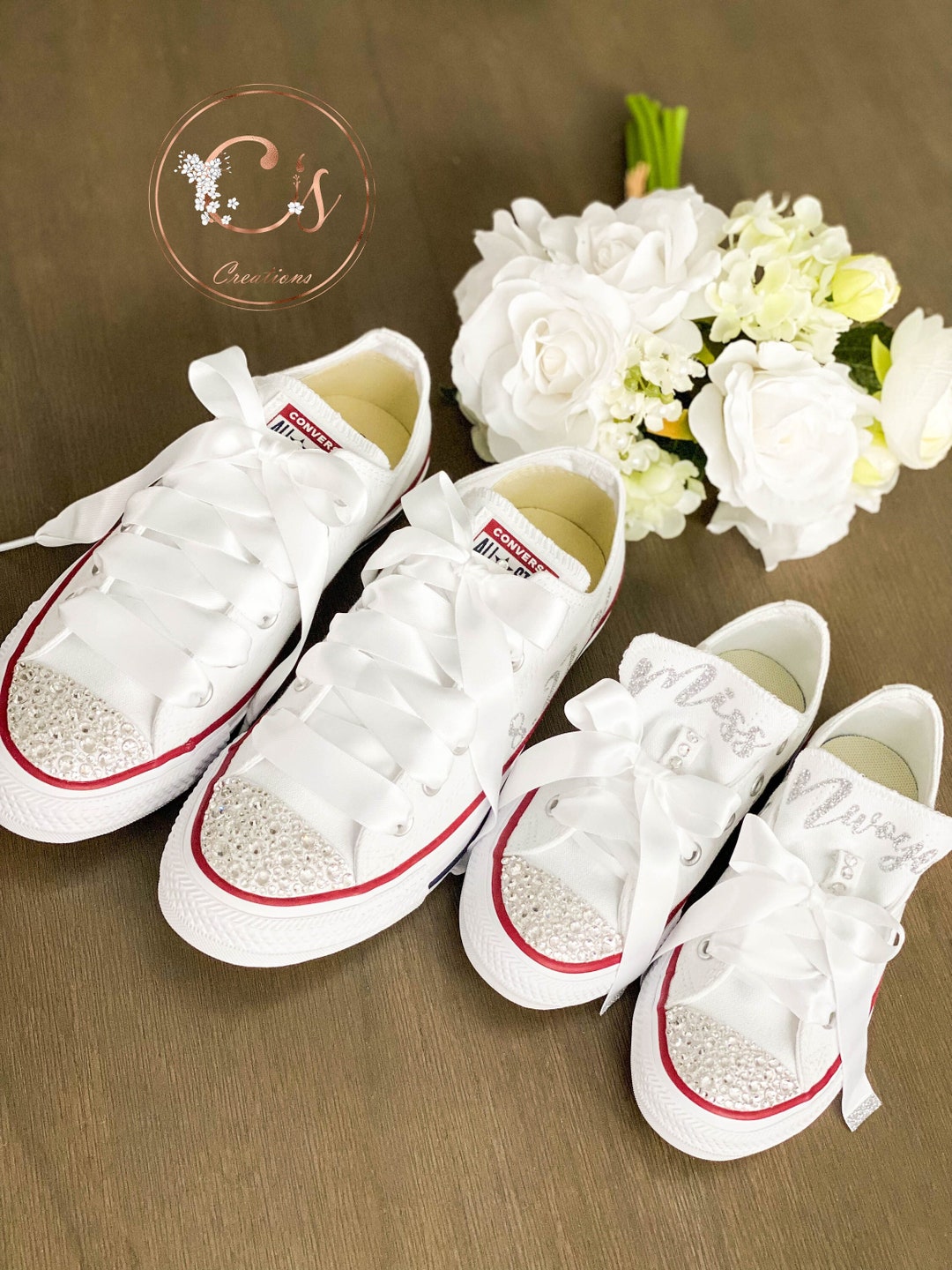 Mommy&me Converse/customized Wedding Converse/mommy and Me Shoes/bride ...
