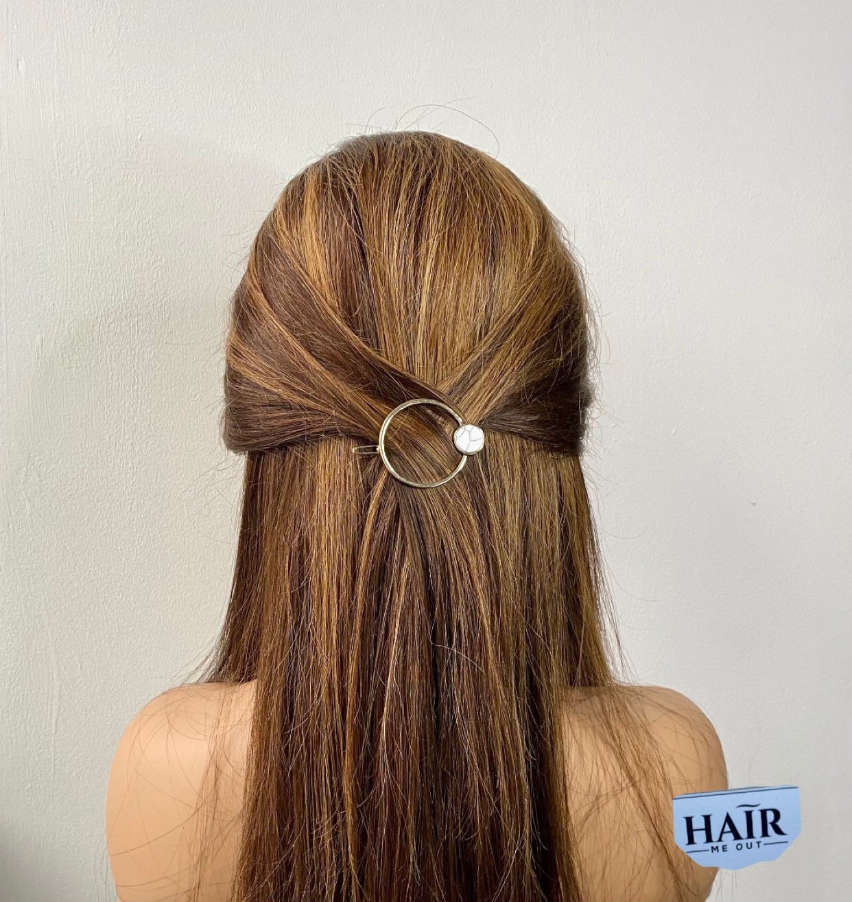 Círculo de oro Redondo mínimo con clip de pelo efecto mármol - Etsy España