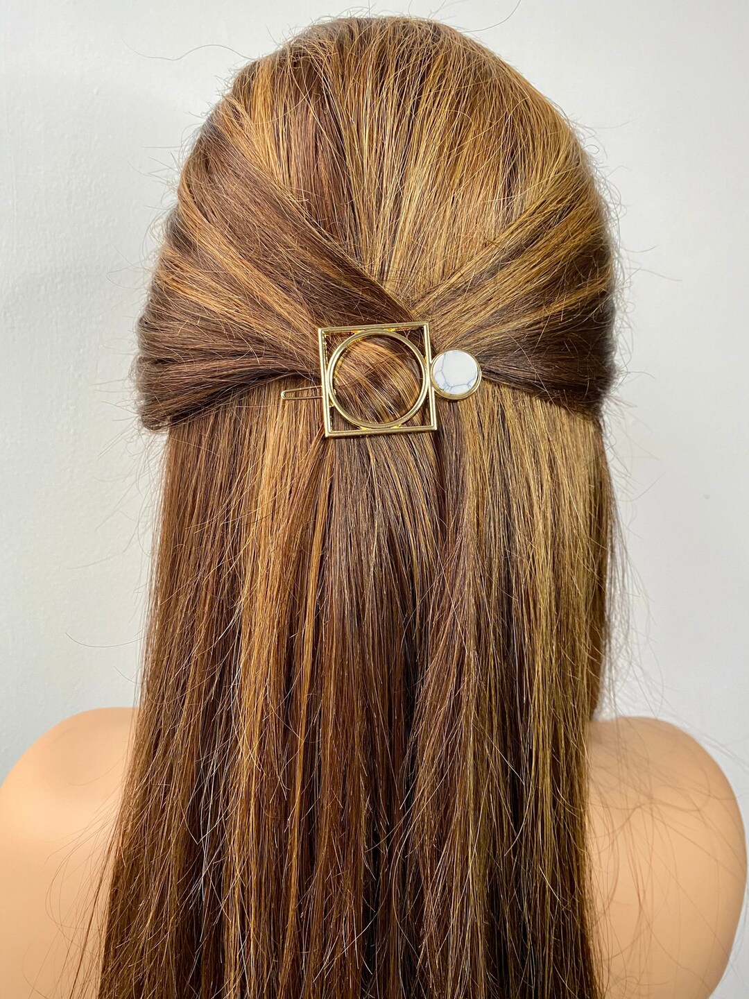 Abstract Style Gold Square Circle Round Hair Clip - Etsy