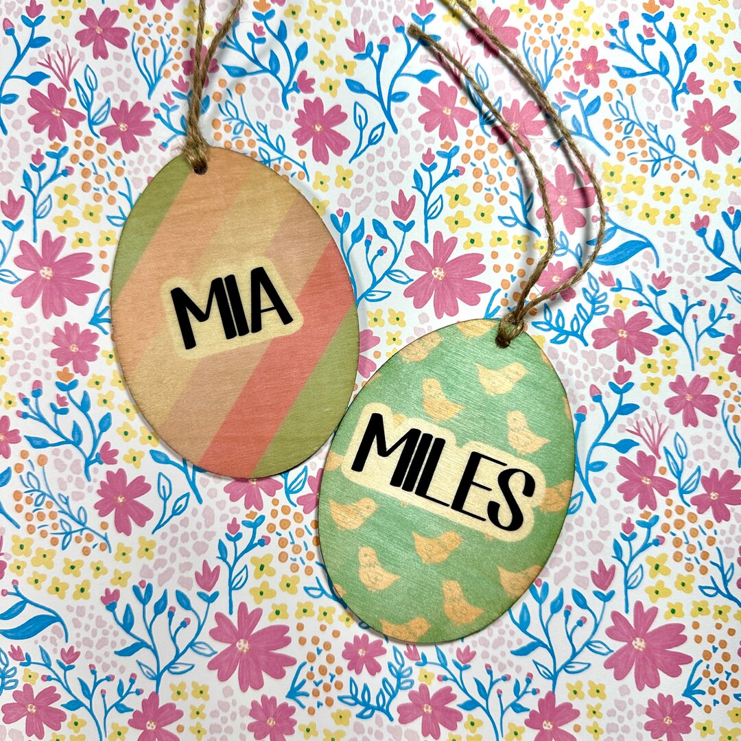 Easter Basket Egg Name Tag, Custom Personalized Tags, Easter Eggs, Name ...