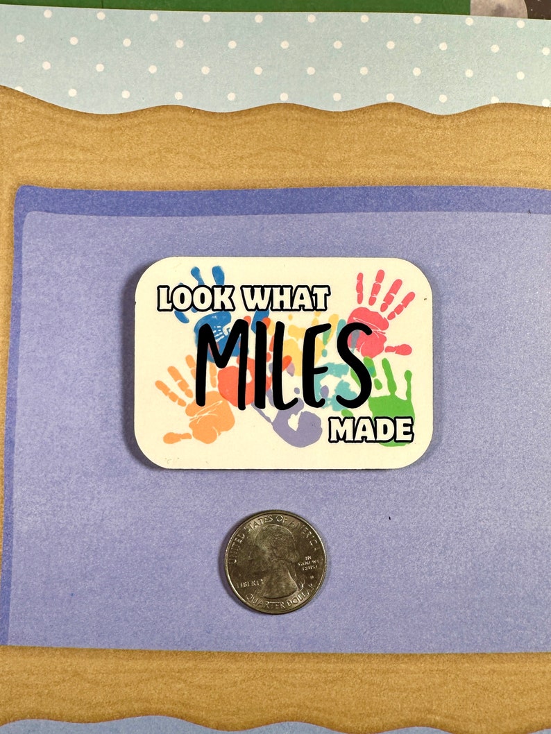 Look What I Made Magnets - Handprint Style, Children's Art, Kids Fridge ...