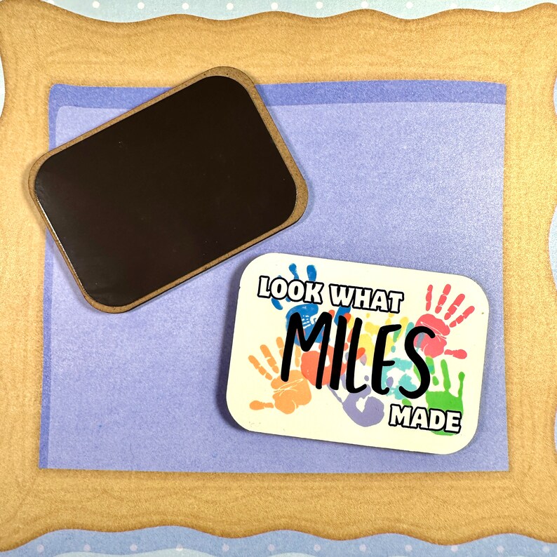 Look What I Made Magnets - Handprint Style, Children's Art, Kids Fridge ...