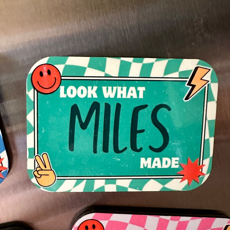 Look What I Made Magnets - Retro Style, Children's Art, Kids Fridge ...