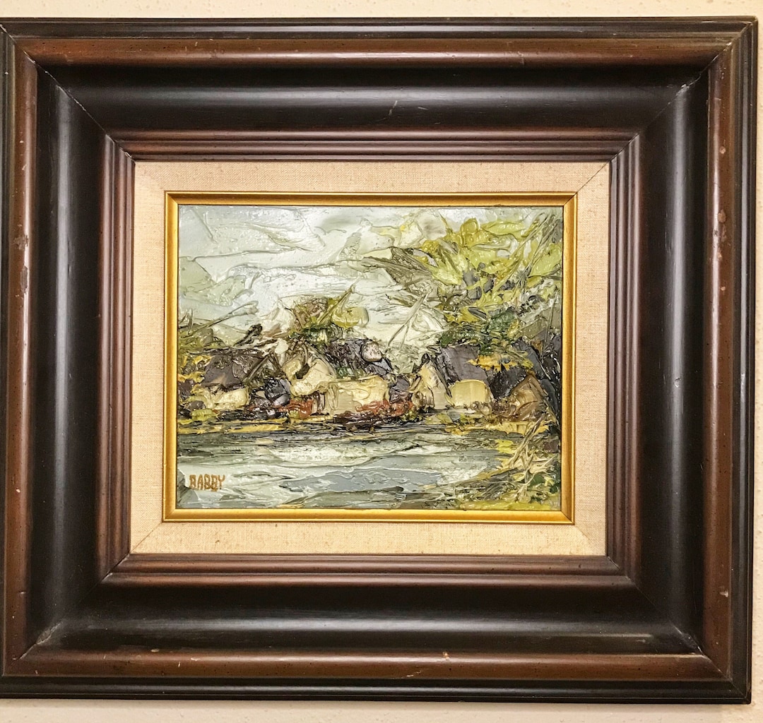 Jim Rabby Original Signed Impasto Oil Painting in Original Frame 1973 ...