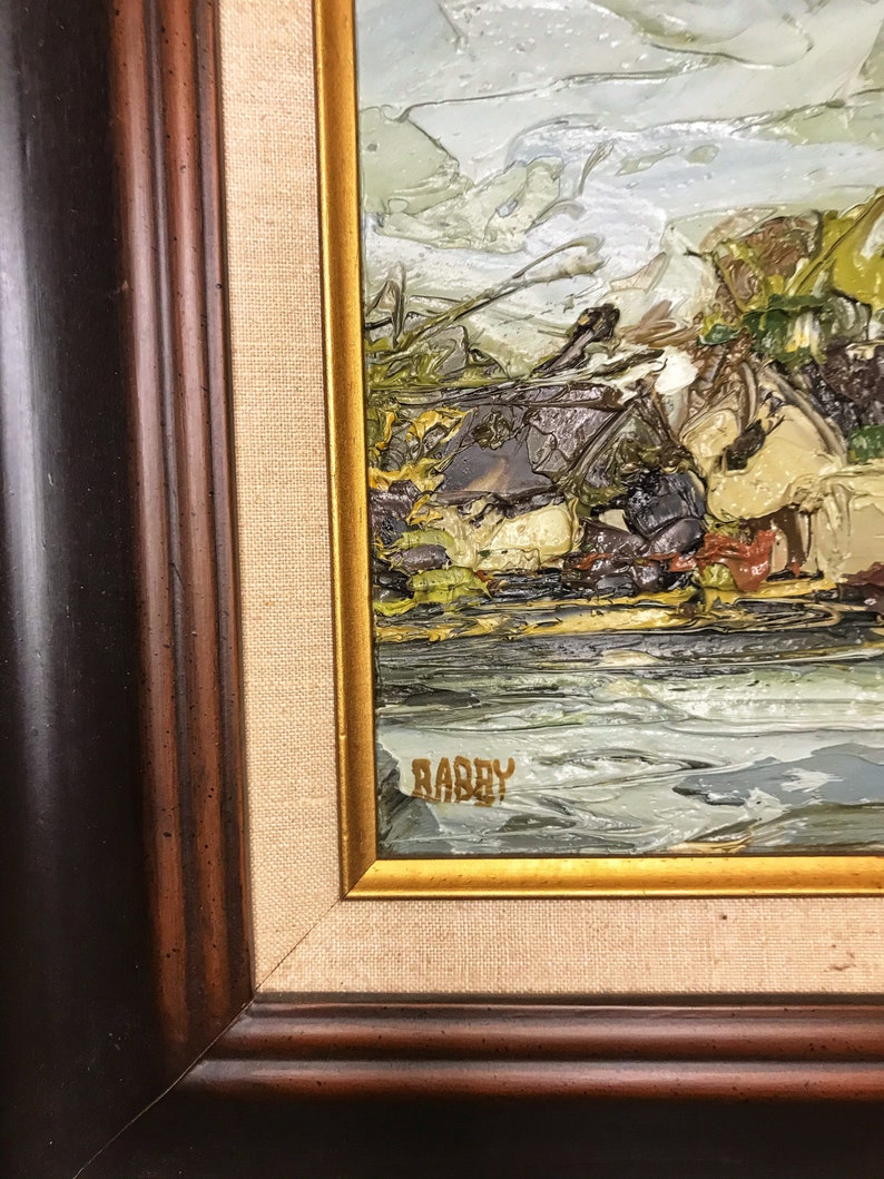 Jim Rabby Original Signed Impasto Oil Painting in Original Frame 1973 ...