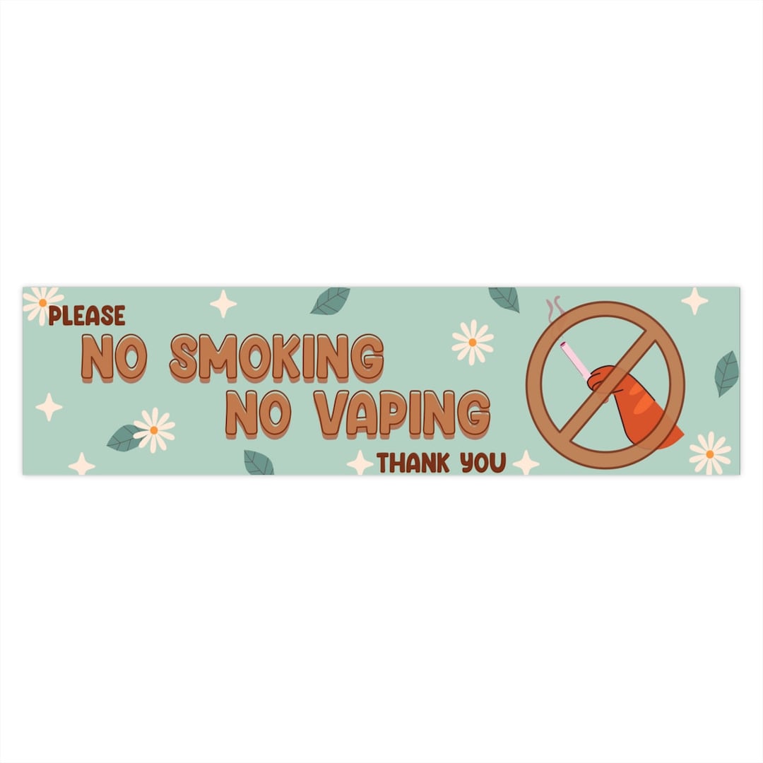 No Smoking No Vaping Sign Business Sign Coffee Shop Millennial Gen Z ...