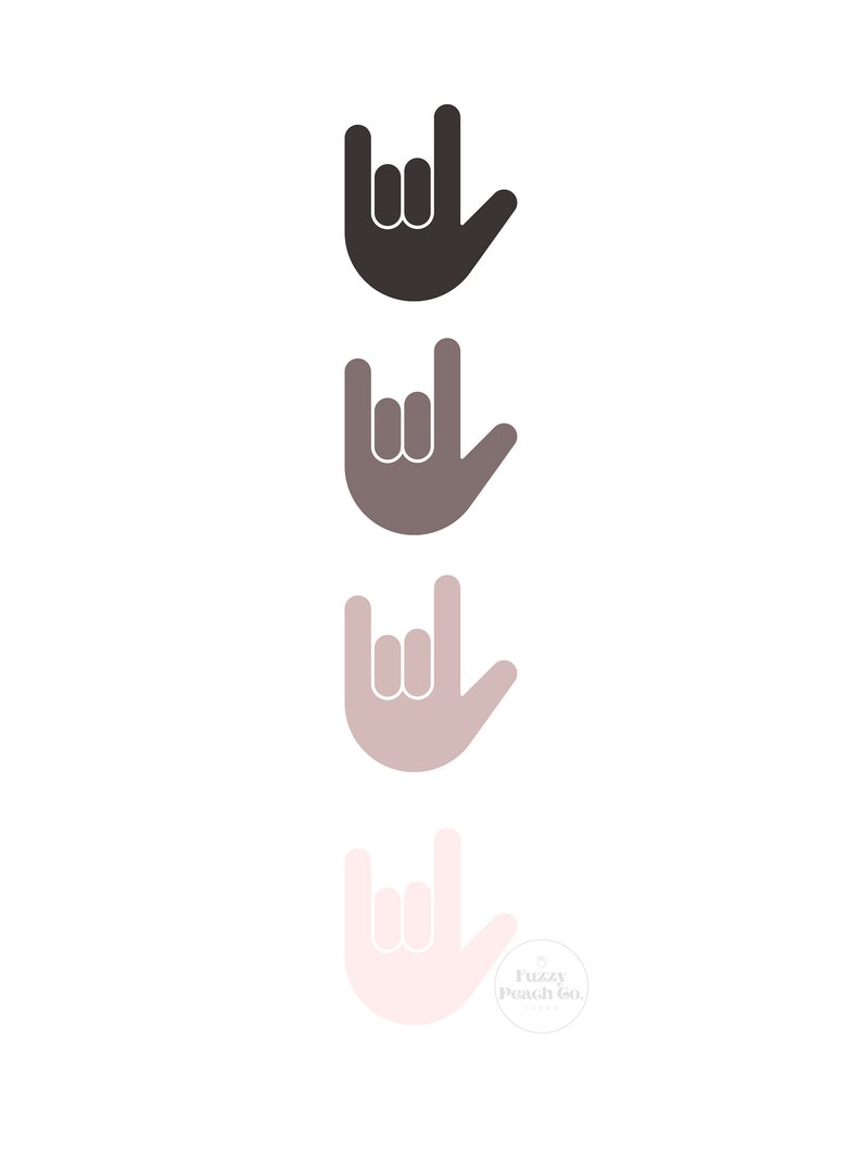 One Love, Sign Language, Digital Print, Wall Art - Etsy