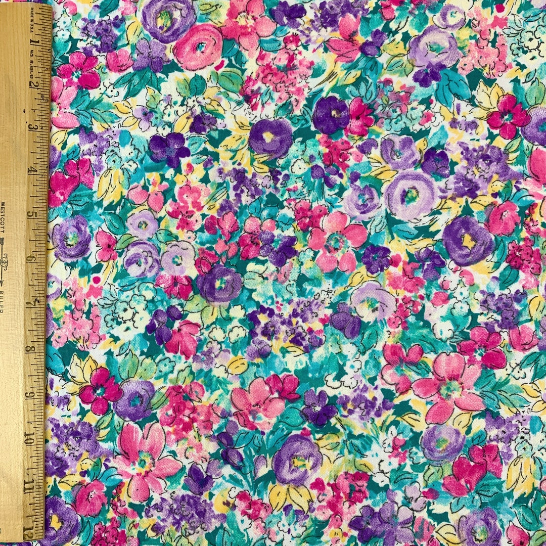 Vintage Fabric Carla Weiss Just in Materials Closely Packed Floral ...