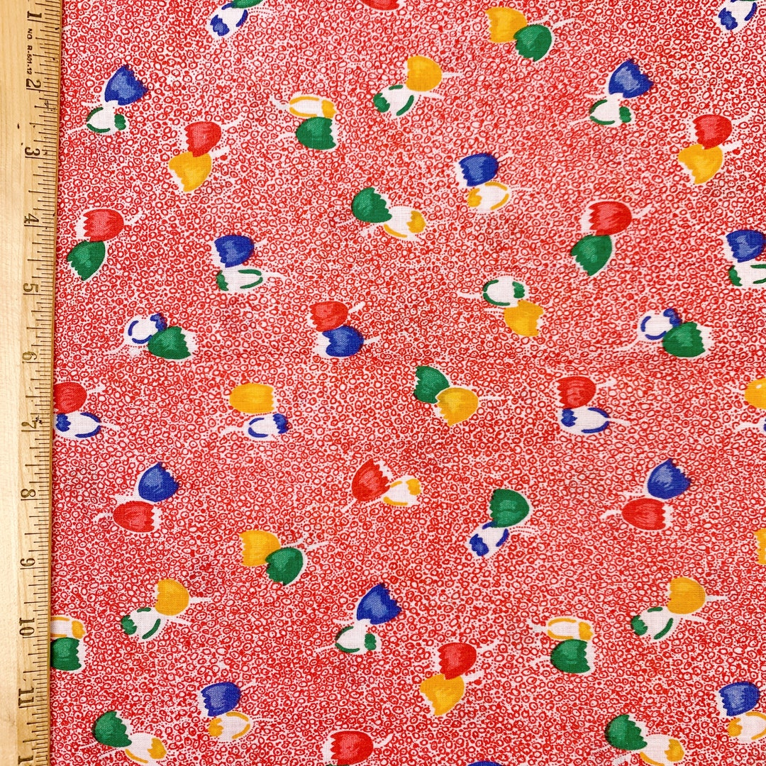 Vintage Fabric Mod Colorful Tulips Floral Flowers Abstract Background 2 ...