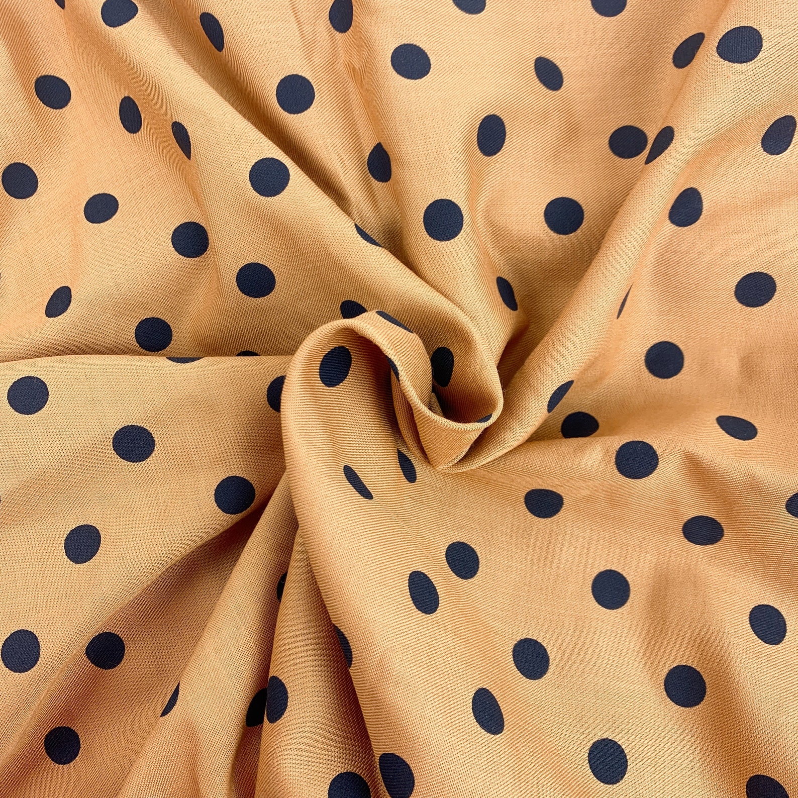 Gold & Black Fabric Polka Dots Drapey Rayon Blend Mustard - Etsy