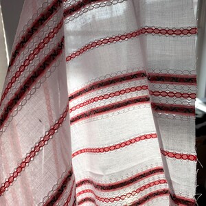 Vintage Fabric Semi Sheer Dimity Stripe Stripes Floral Leno Weave 1 Yd ...