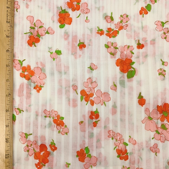 Vintage Fabric Peter Pan Dimity Weave Sheer Floral Flowers BTY - Etsy