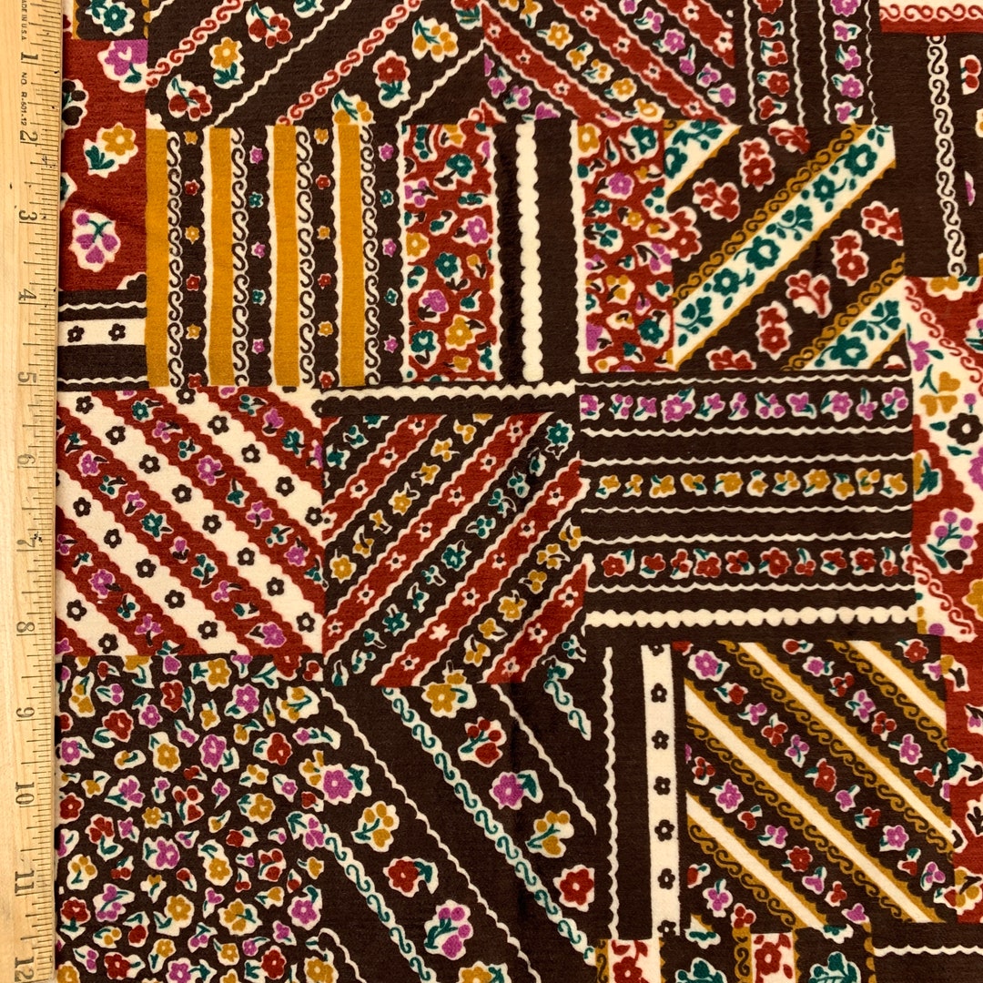 Vintage Fabric Brookhaven Textiles Upholstery Velveteen Floral ...