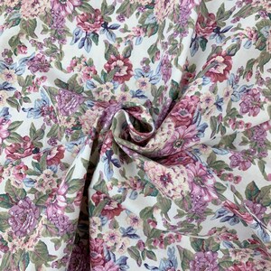 Vintage Fabric Shabby Chic Country Floral Flowers 2.5 Yds X 45" Cream ...