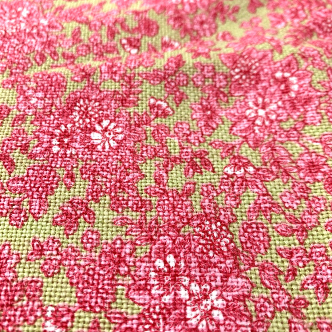 Vintage Fabric Closely Packed Floral Canvas Twill 2 Yds + 34" X 44 ...