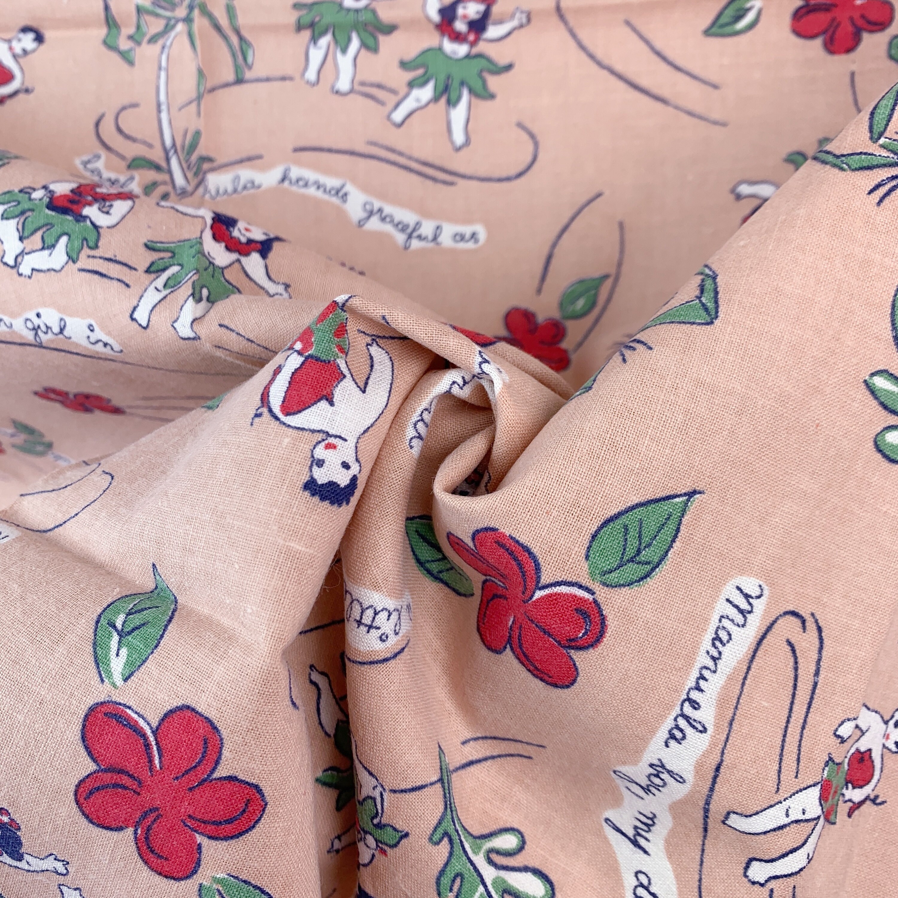 Hula Girl Manuela Boy Hawaii Feedsack Rare True Vintage - Etsy