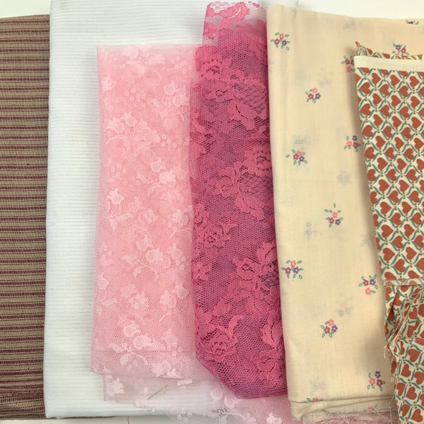 Pink White Fabric - Etsy