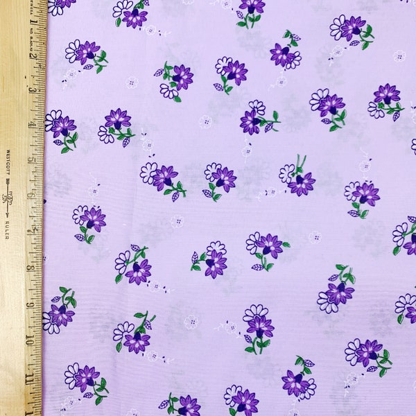 Purple Floral Fabric - Etsy