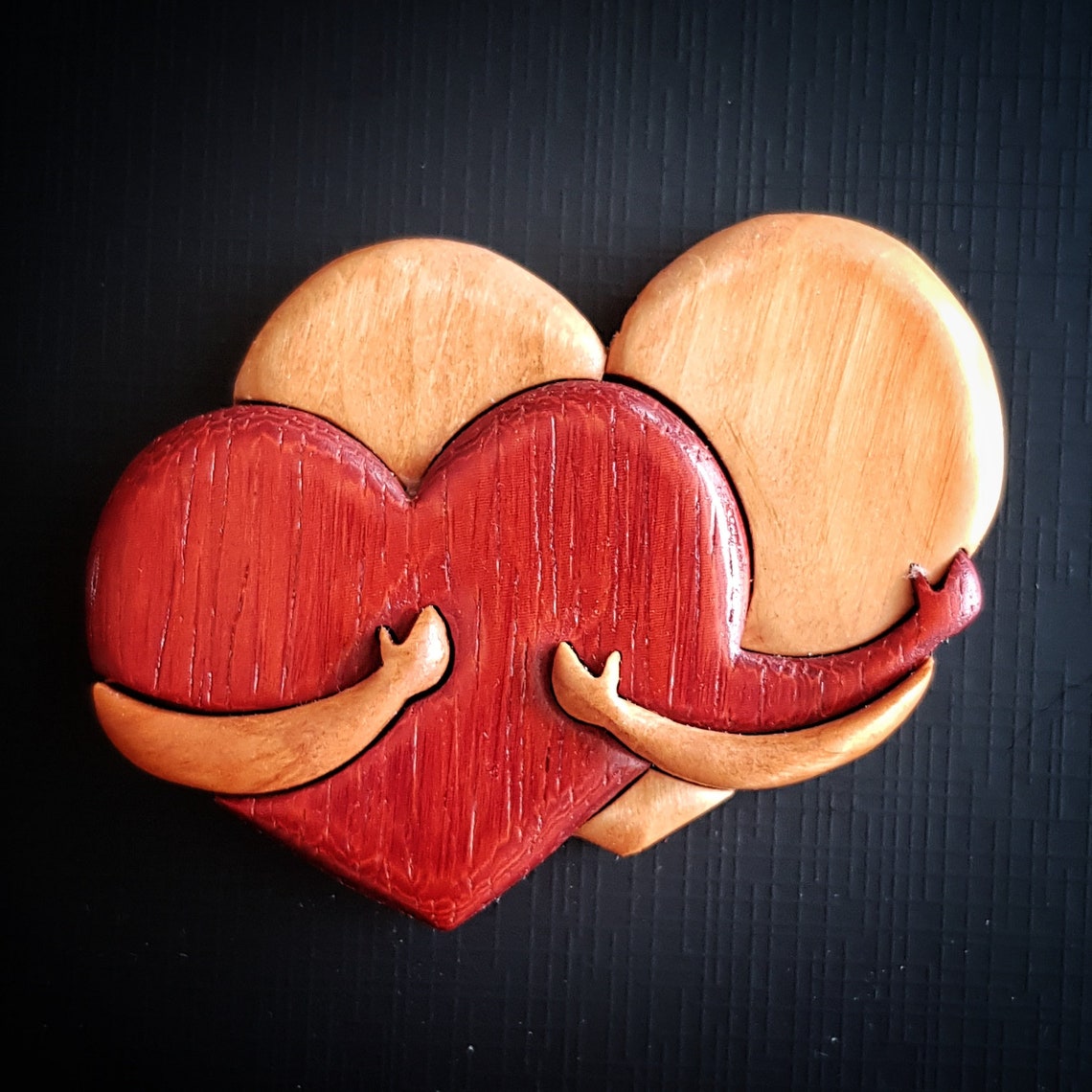 Heart Intarsia Pattern PDF, Beginner Woodworking Brooch & Magnet Design ...