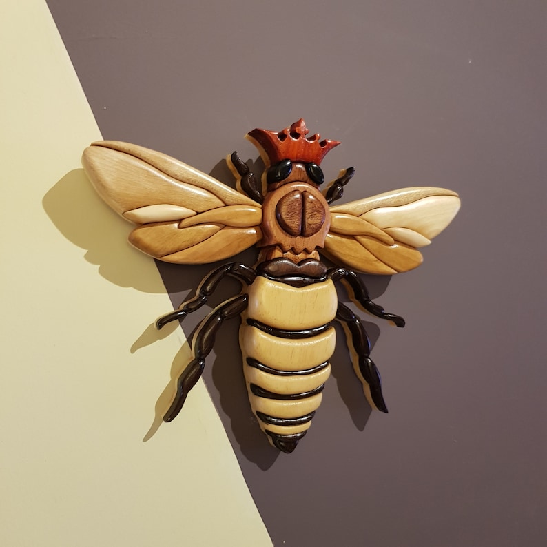 Queen Bee Intarsia Pattern PDF, Wooden Bee Wall Art Digital Download ...
