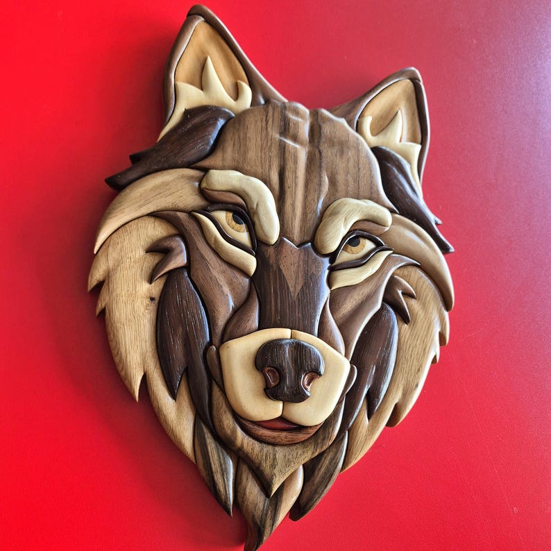 Wild Wolf Intarsia Pattern: Scroll Saw PDF Download, Wildlife Intarsia ...