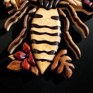 Unique Handmade Wood Intarsia Queen Bee With Flower Wings for Home ...
