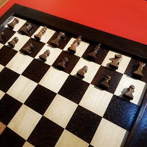 Chess Board Game Wall Decor, Wooden Chess Pieces, Gift for Chess Lover ...