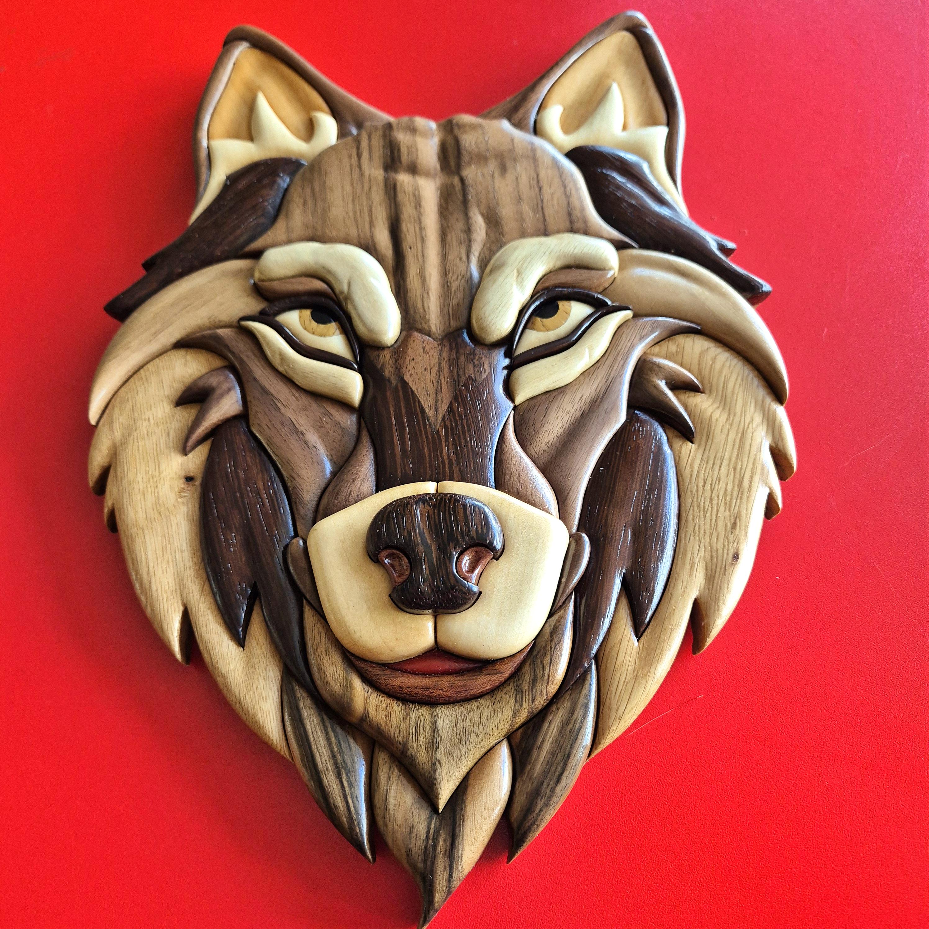 Wild Wolf Intarsia Pattern: Scroll Saw PDF Download, Wildlife Intarsia ...