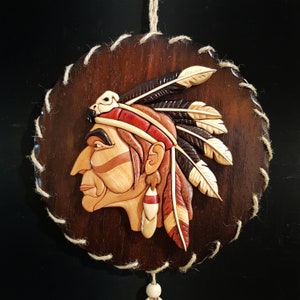 Native American Chief Intarsia Pattern PDF, Wooden Scroll Saw Wall Art ...