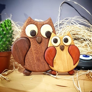 Owls in Love Intarsia Pattern: Woodworking Owl Couple (PDF Download) - Etsy