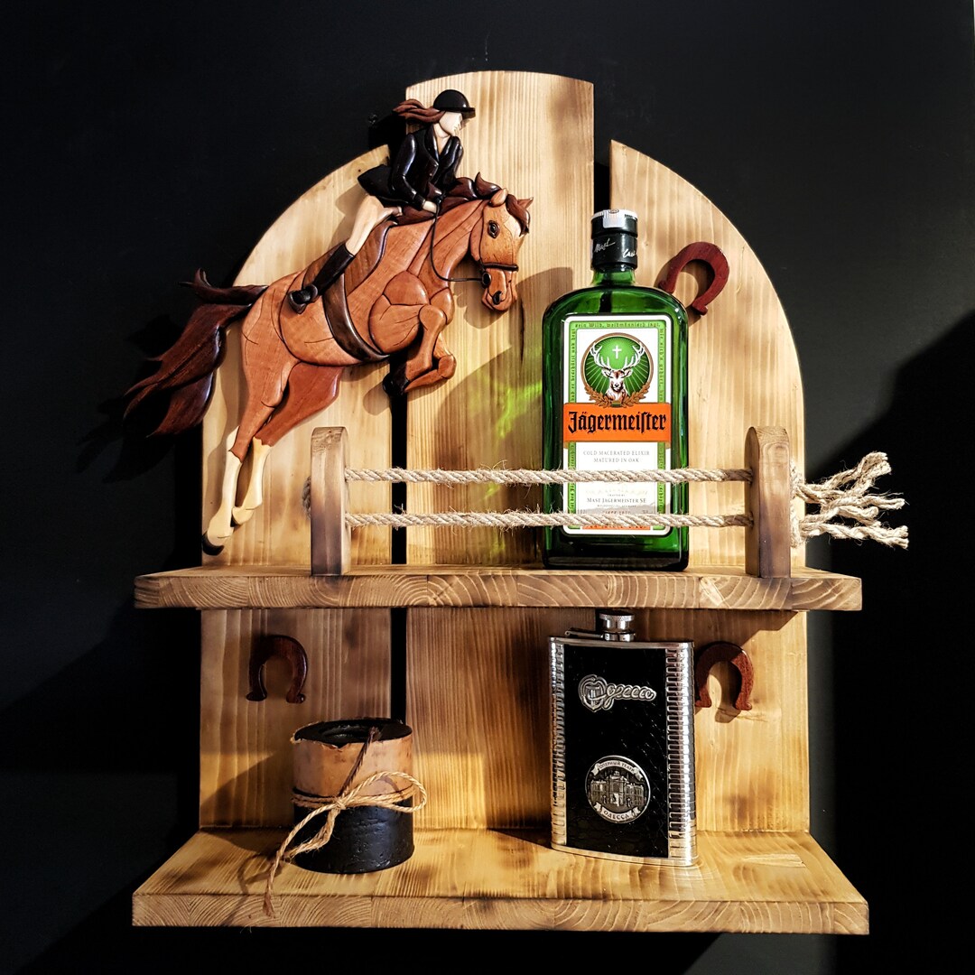 Horse Rider Wooden Shelf Wall Decor, Horse Figurine, Entryway Organizer ...