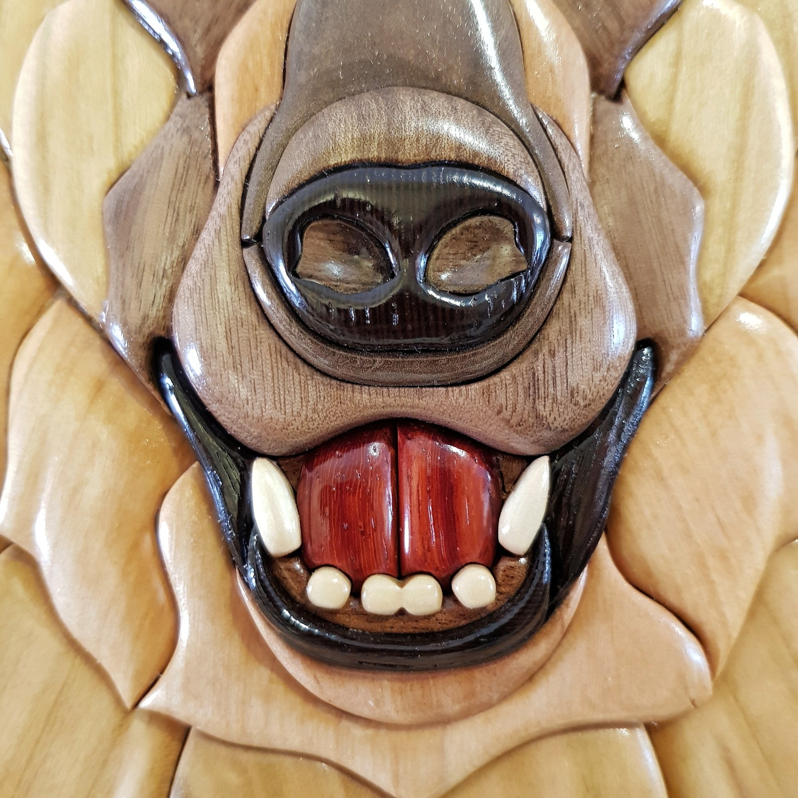German Shepherd Intarsia Pattern, Realistic Wooden Dog Wall Art Digital ...