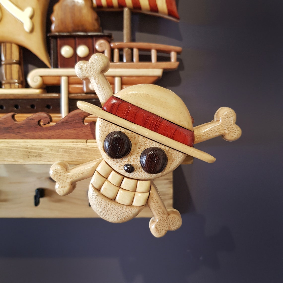 Pirate Ship Wooden Key Holder One Piece Ship Wooden Entryway - Etsy