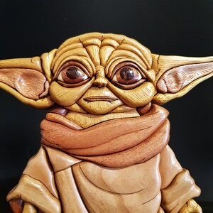 Wood Intarsia Pattern of Little Alien Friend, Space Creature Wall Art ...