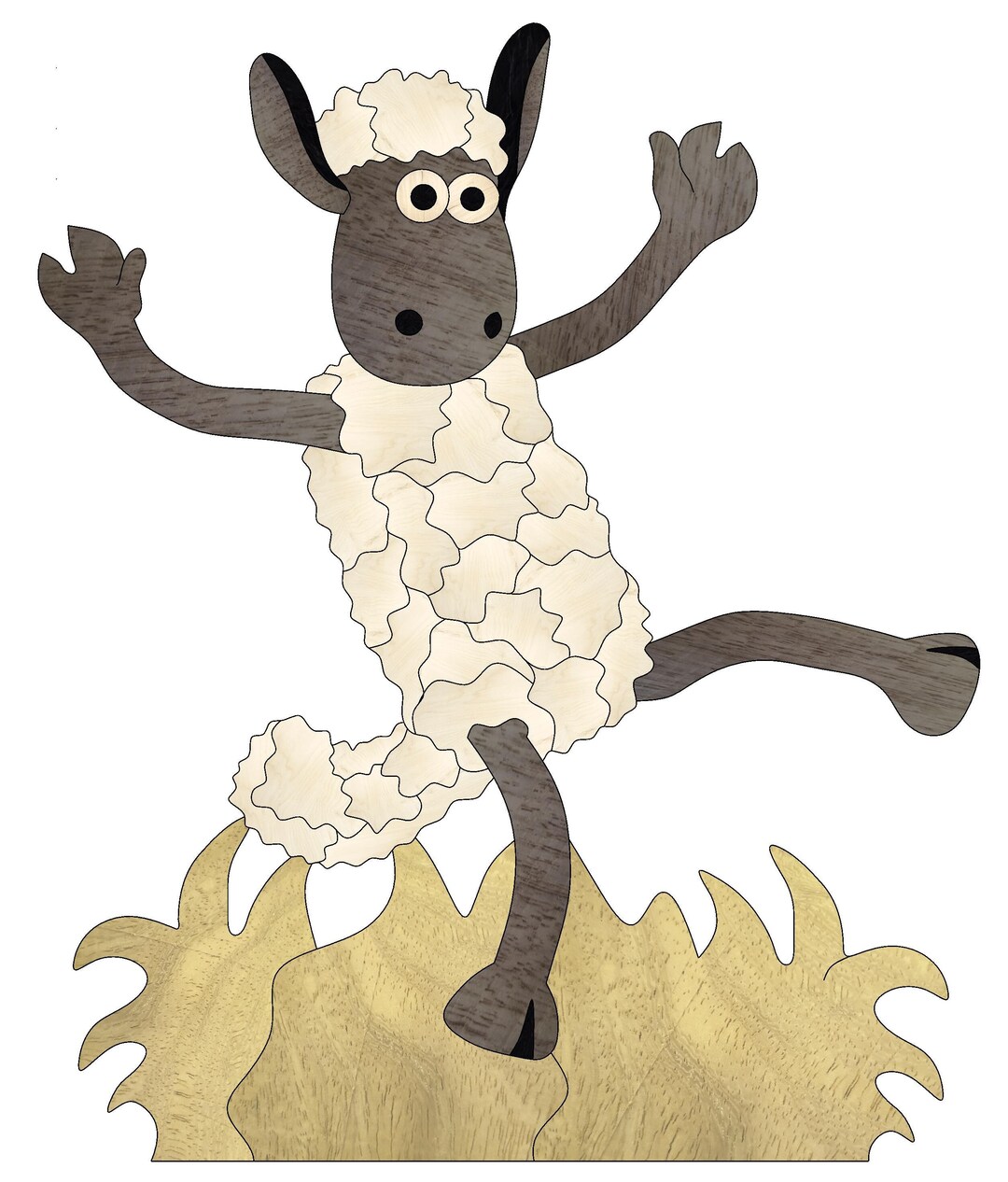 Sheep Intarsia Pattern: Fun Farm Animal Wood Wall Art, Digital PDF ...