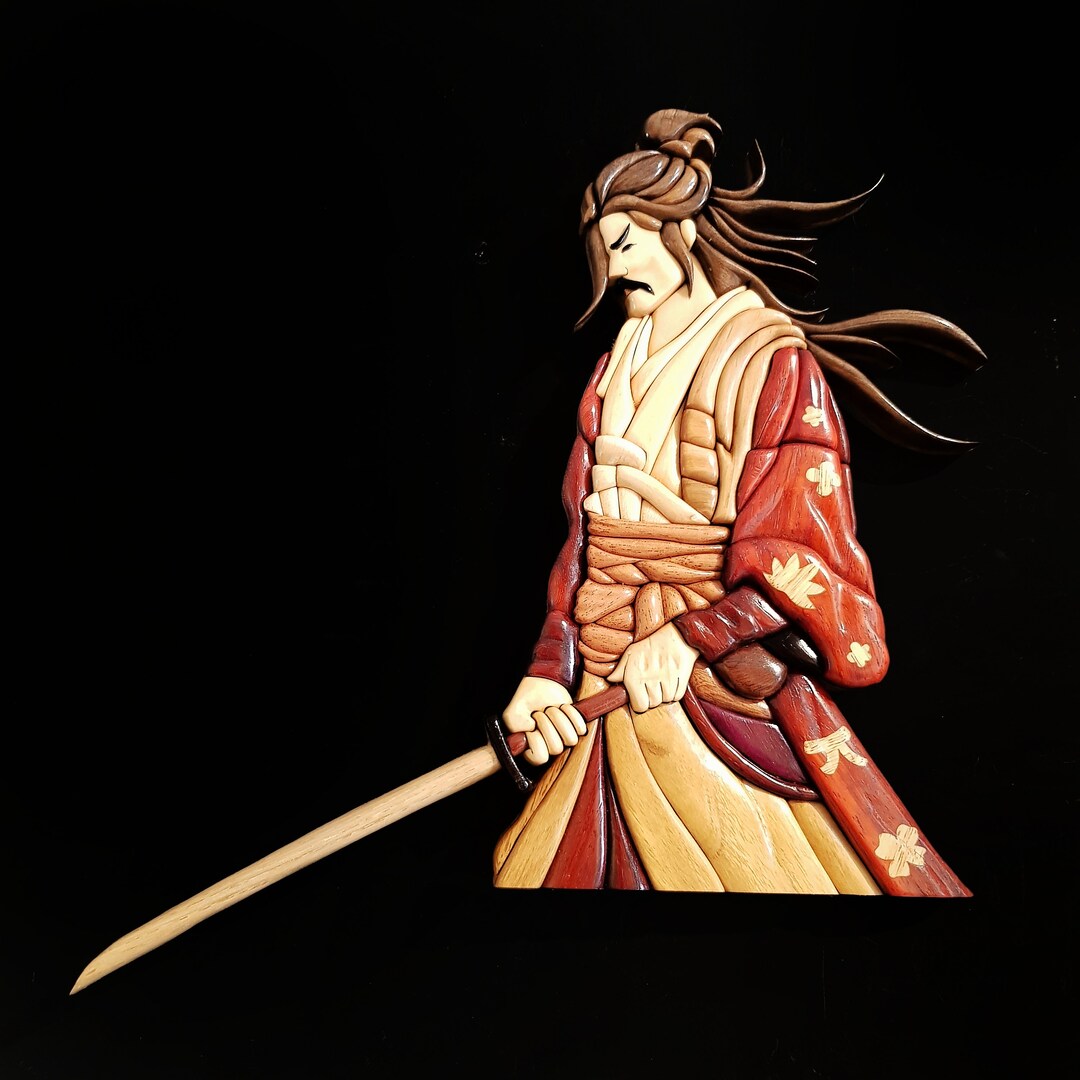 Samurai Intarsia Pattern, Japanese Wooden Warrior Wall Art PDF ...