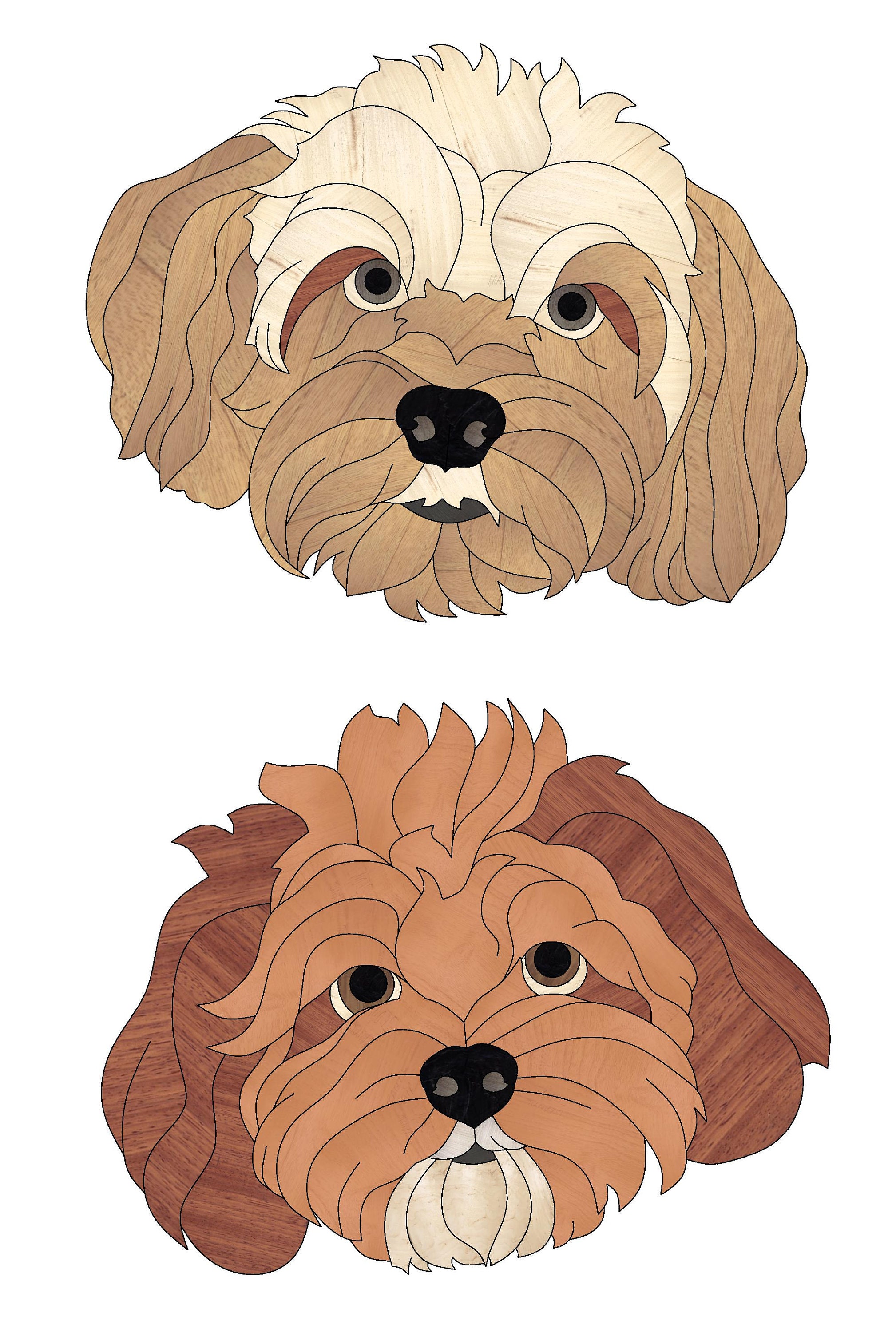 Poodle Dog Head Intarsia Pattern PDF, Digital Download Wooden Dog Wall ...