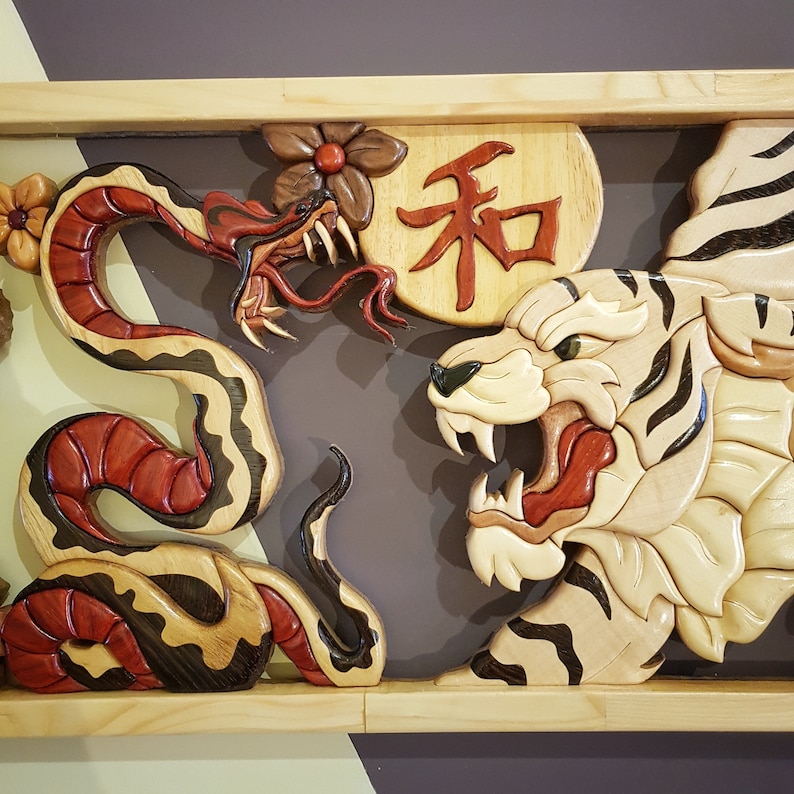 Japanese Theme Wall Art Geisha Tiger Samurai Snake Sun - Etsy